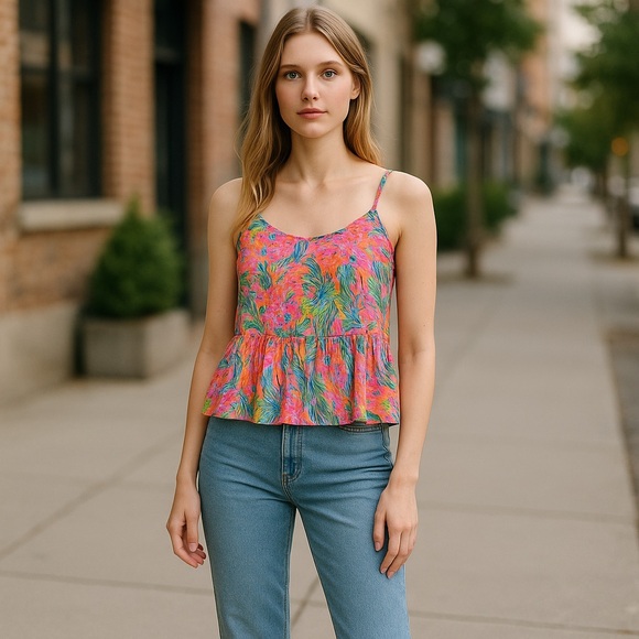 Lilly Pulitzer | Tops | Lilly Pulitzer Like New Abena Peplum Layered ...